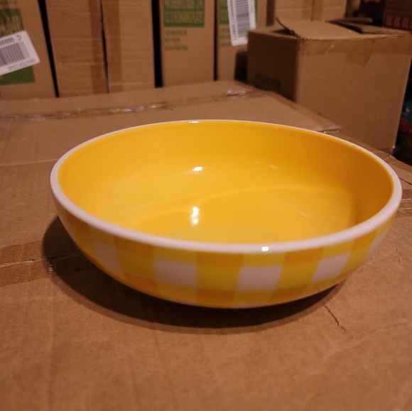 The Pioneer Woman | Dining | Pioneer Woman Yellow Gingham Bowl | Poshmark